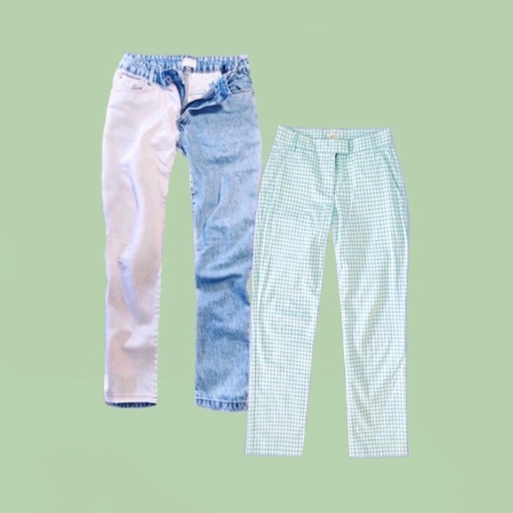 Zara | Bottoms | 2 Pants Bundle Zara Colorblock Jeans Crewcuts | Poshmark